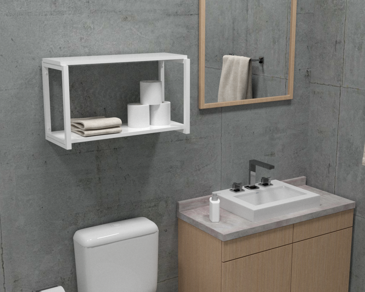 Nicho Industrial com 2 Prateleiras Branco - NIB2-6020 - Brasforma