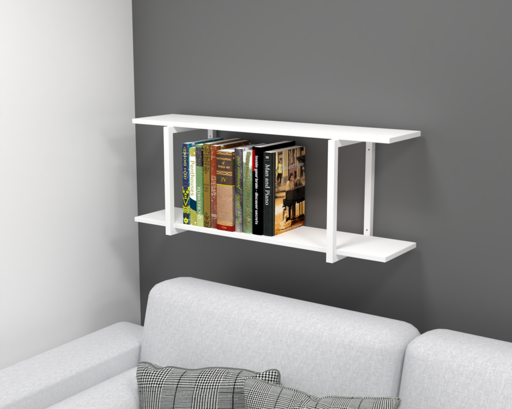 Nicho Industrial com 2 Prateleiras 90 x 20 cm Branco - NIB3-9020